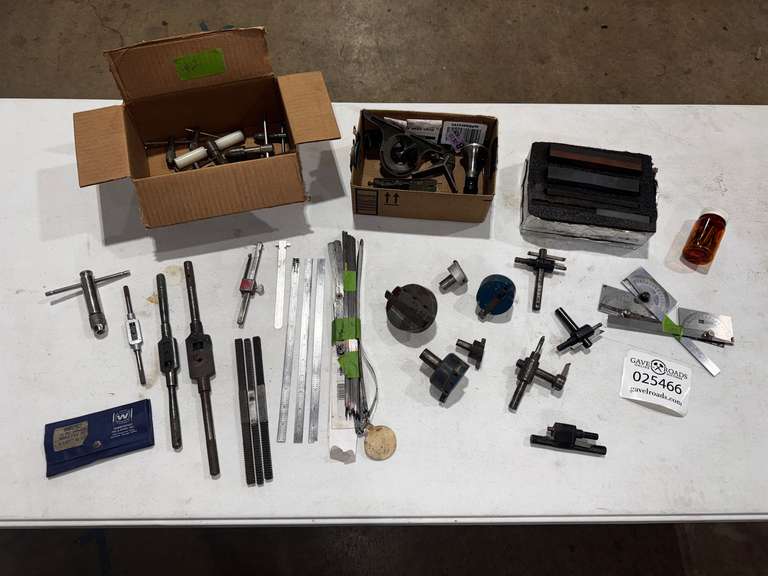 Assorted Machine Shop Tools - Feeler Gauges, Tap Handles, Protractors ...