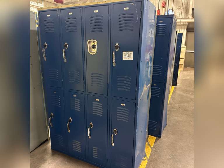 (4) Units of 8 Double Tier Metal Combination Lock Lockers - Gavel Roads ...