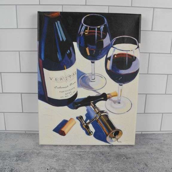 9" x 12" Signed Wine Painting - GC5 Auctions