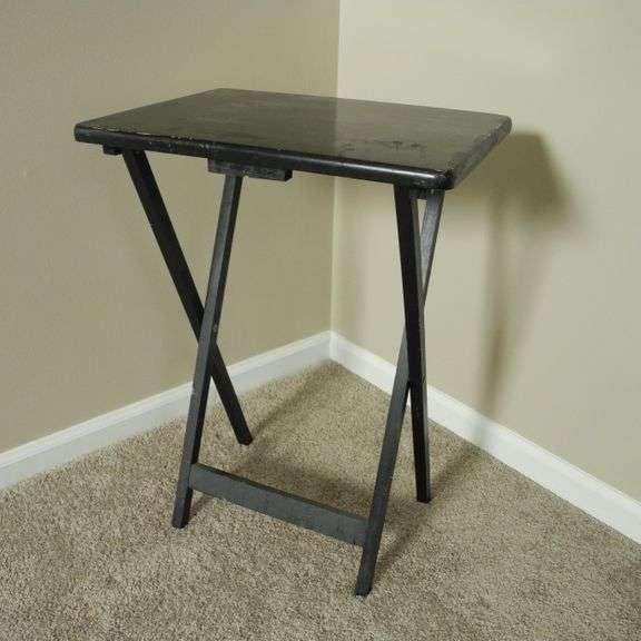 Folding Black TV Tray Table - GC5 Auctions