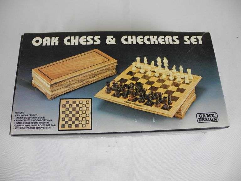 Oak Chess & Checker Set - GC5 Auctions