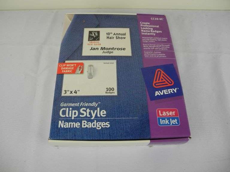 Box of Avery Clip Style Name Badges - GC5 Auctions