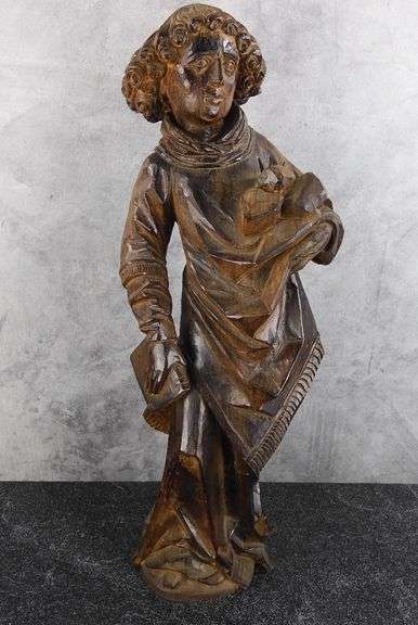 Stunning Tall Carved Walnut Statue - GC5 Auctions