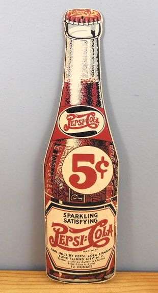 Reproduction Cardboard Pepsi Cola Sign - GC5 Auctions