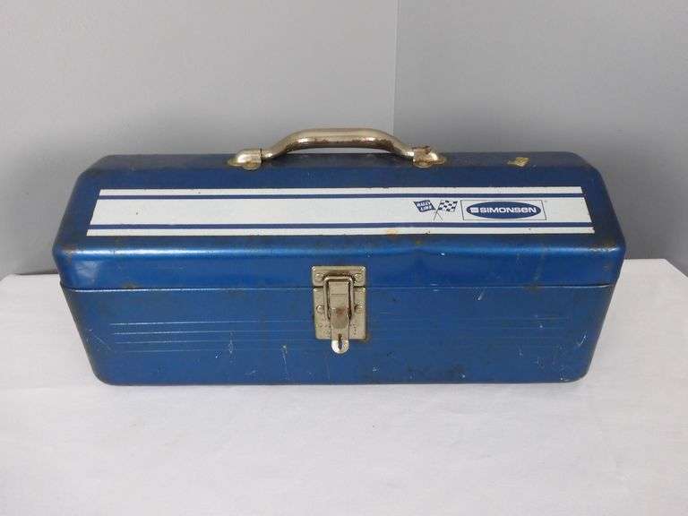 Vintage Metal Simonsen Rally Line Tool Box - GC5 Auctions