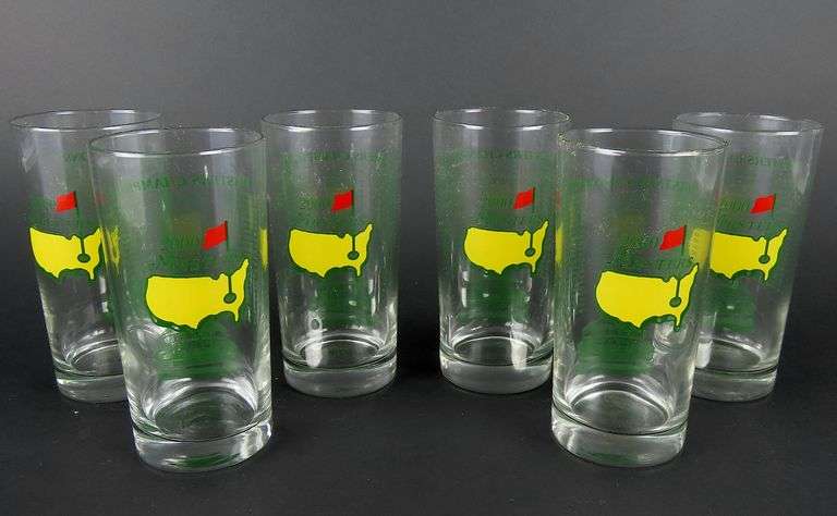 Lot of 6 2000 Masters Golf Tournament Collectible Glasses - GC5 Auctions