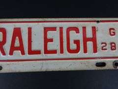 1970 Raleigh Front License Plate - GC5 Auctions