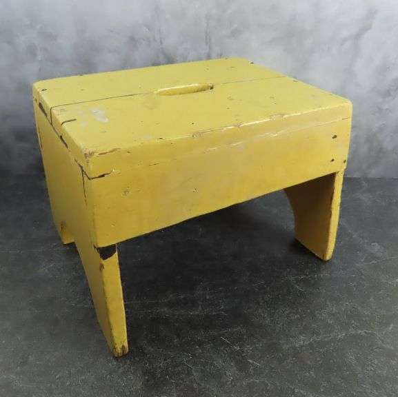 Small Yellow Wooden Step Stool - GC5 Auctions