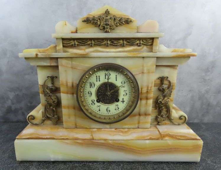 Stunning Antique Marble Mantle Clock - GC5 Auctions