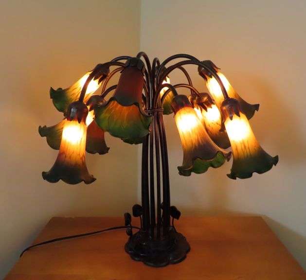 "Light Lily" Twelve Head Table Lamp - GC5 Auctions