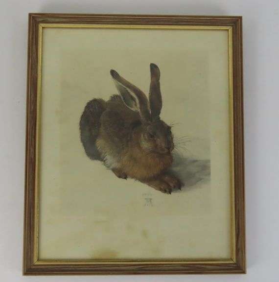 Antique Framed Albrecht Durer "Young Hare" Print - GC5 Auctions