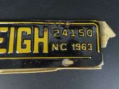 Vintage 1963 Raleigh License Plate - GC5 Auctions