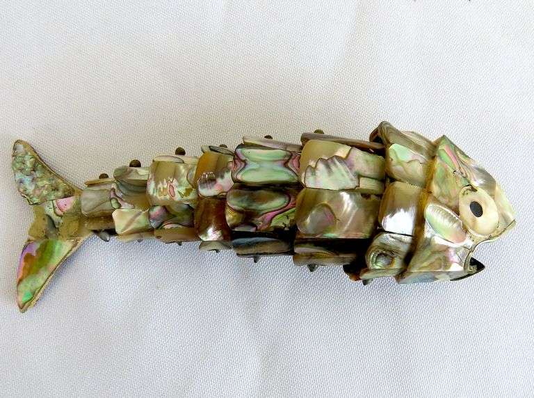 Abalone Shell Articulating Fish Figure - GC5 Auctions
