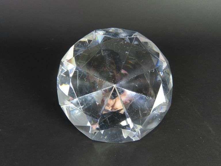 Large Crystal "Diamond" Paperweight - GC5 Auctions