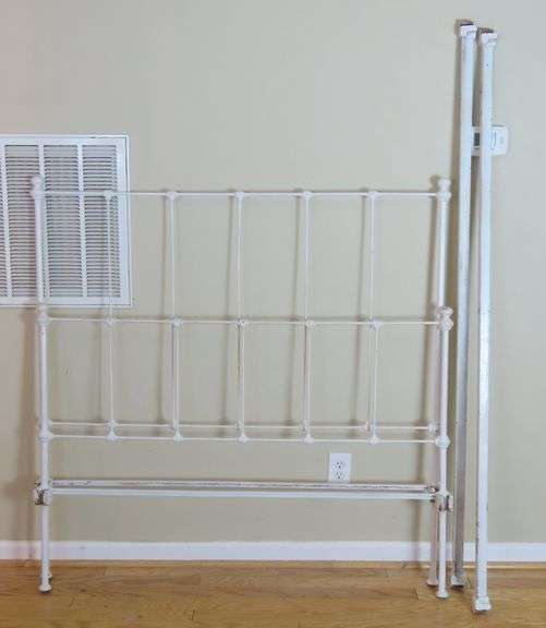 Antique Cast Iron Double Bed with Rails - GC5 Auctions