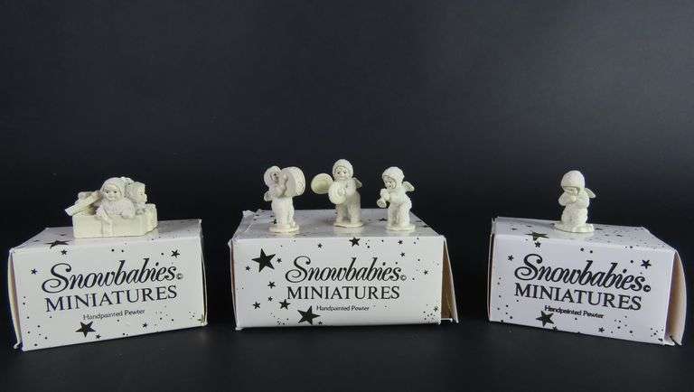 Grouping of Dept. 56 Snowbabies Miniatures Handpainted Pewter Mini ...