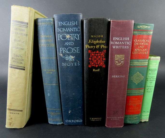 Lot of 7 Vintage Books on English Literature & Poetry - GC5 Auctions