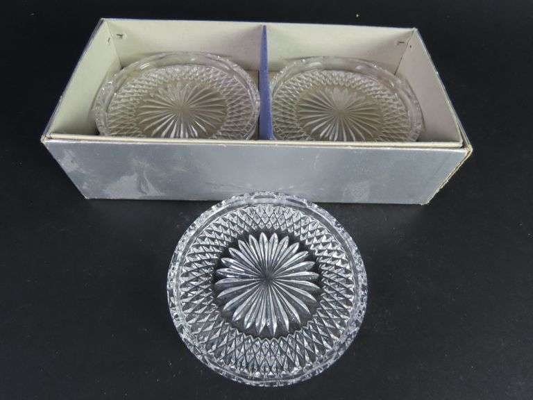 Box of 5 Vintage Glass Coasters - GC5 Auctions