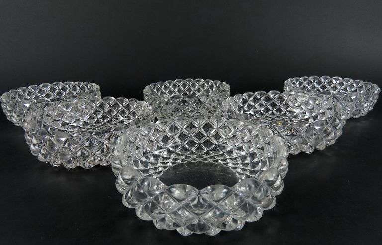 Lot of 6 Vintage Glass Berry Bowls - GC5 Auctions
