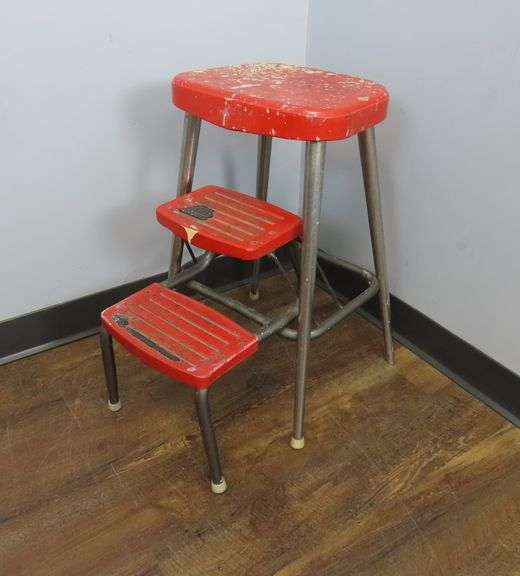 Vintage Metal Samsonite Folding Step Stool with Paint Splatters - GC5 ...