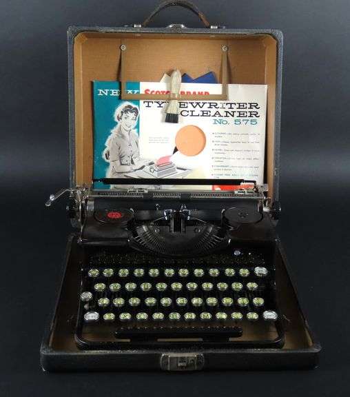 Antique Royal Typewriter with Glass Keys in Case - GC5 Auctions