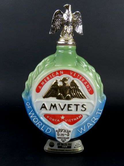 Empty 1970 Amvets Jim Beam Bottle - GC5 Auctions