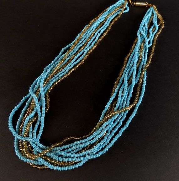 22" Multi Strand Seed Bead Necklace with Magnetic Closure - GC5 Auctions