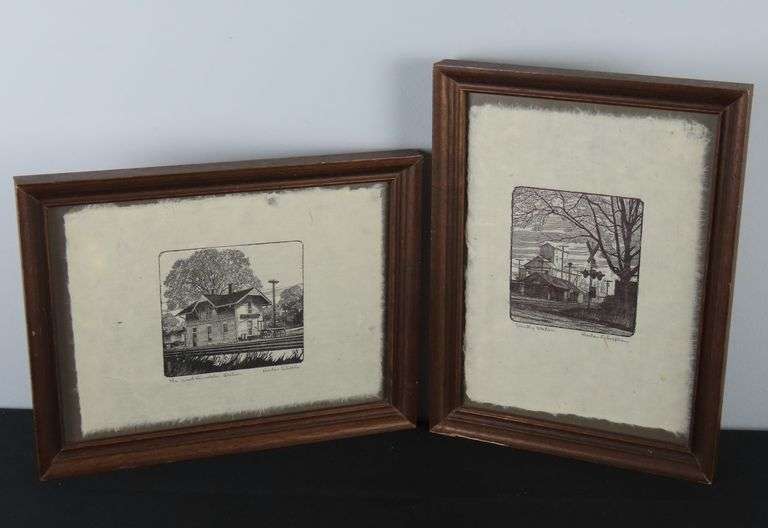 Lot of 2 Framed Block Prints by Harlan Schaeffer - GC5 Auctions