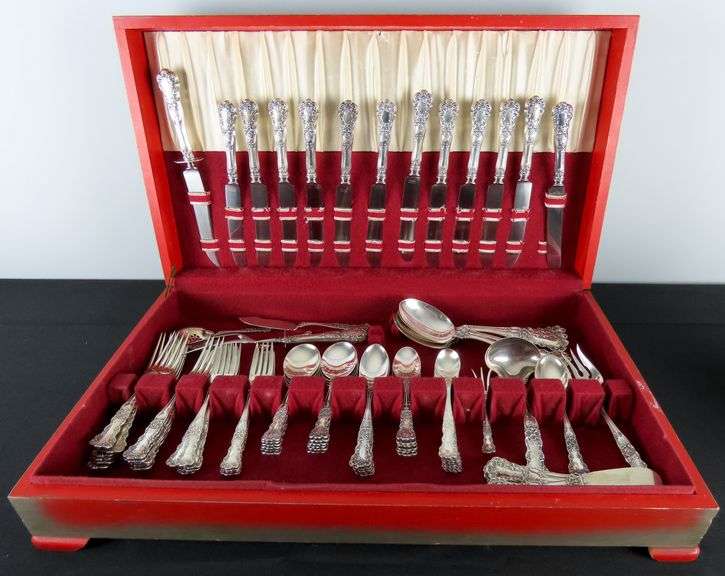 95 Piece Set "Buttercup" by Gorham Sterling Silver Monogrammed Flatware ...