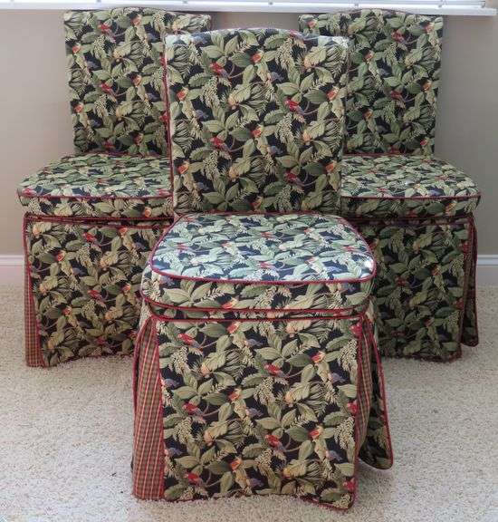 Lot of 3 Beautiful Covered Chairs - GC5 Auctions