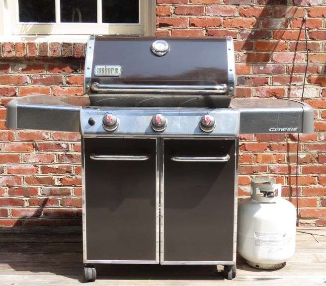 Weber "Genesis" Gas Grill with Extra Tank & Cover - GC5 Auctions