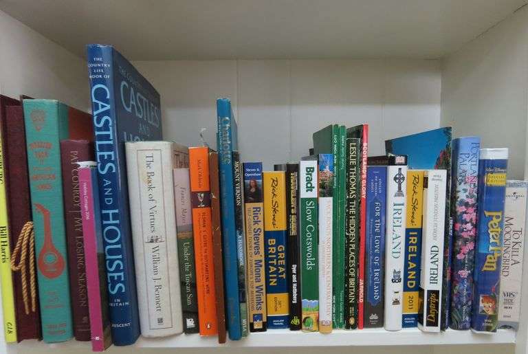 Shelf of Mixed Genre Books with Travel Books - GC5 Auctions