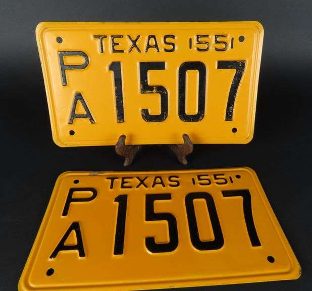 Matching Set of 1955 Texas License Plates - GC5 Auctions