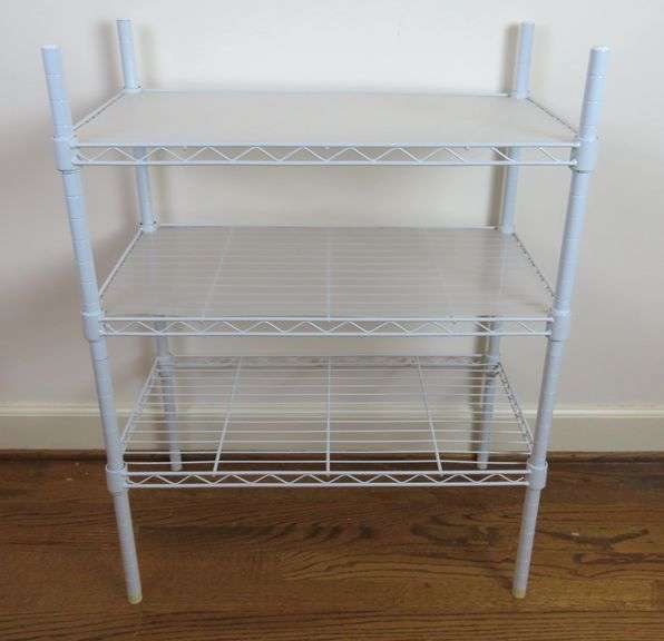 Short White Metal Shelf - GC5 Auctions