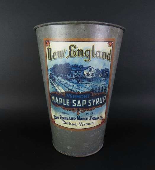 Galvanized New England Maple Sap Syrup Bucket - GC5 Auctions