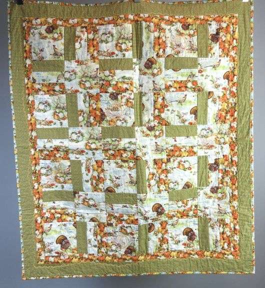 Handcrafted Autumn / Thanksgiving Themed Quilt - GC5 Auctions