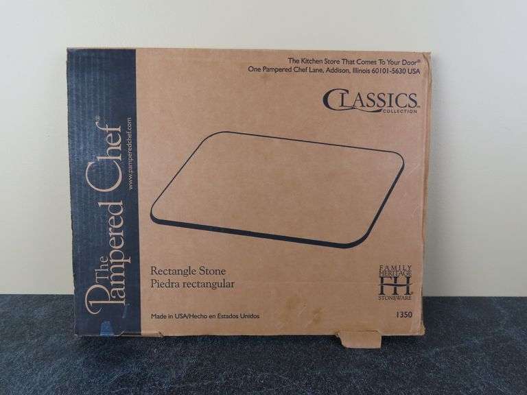 Gently Used The Pampered Chef Rectangular Stone in Box - GC5 Auctions