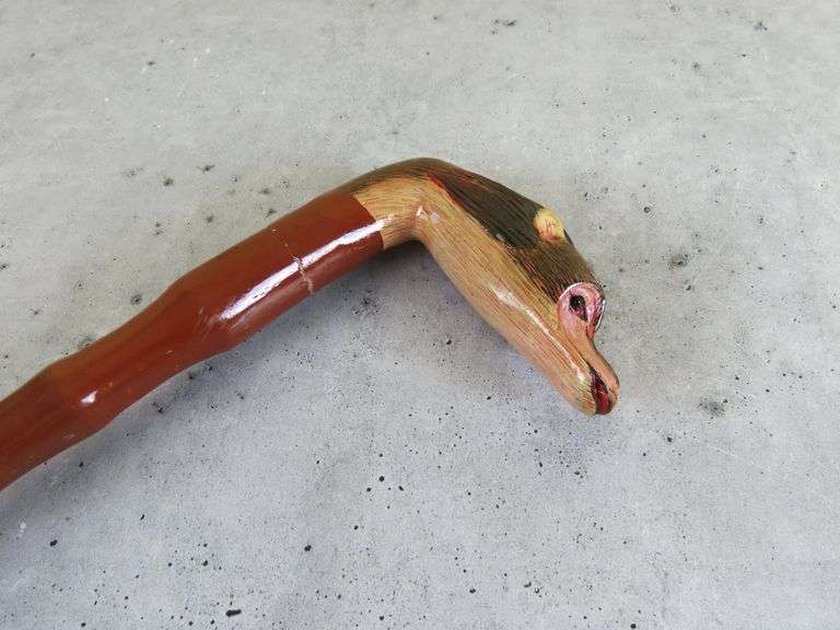 Hand Carved Animal Head Cane - GC5 Auctions