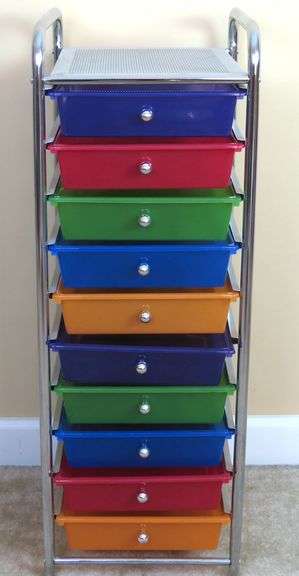 Multi-Color 10 Drawer Storage Rack - GC5 Auctions