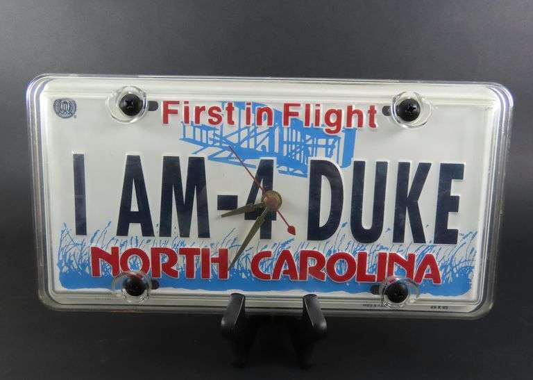Duke Fan Quartz License Plate Wall Clock - GC5 Auctions