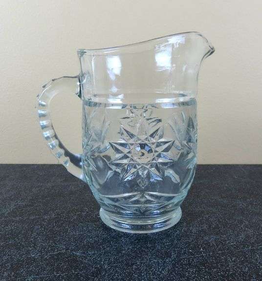 "Prescut Clear" Small Glass Milk Pitcher by Anchor Hocking - GC5 Auctions