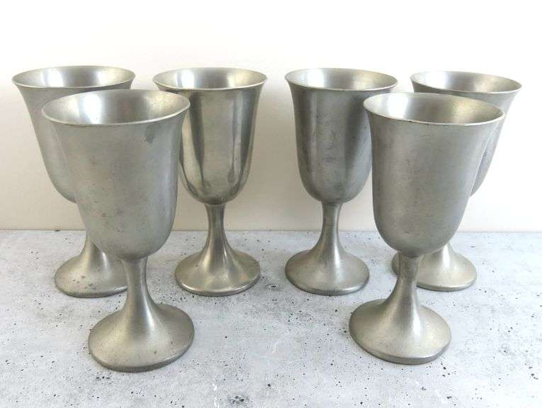 Lot of 6 Preisner Pewter Goblets - GC5 Auctions