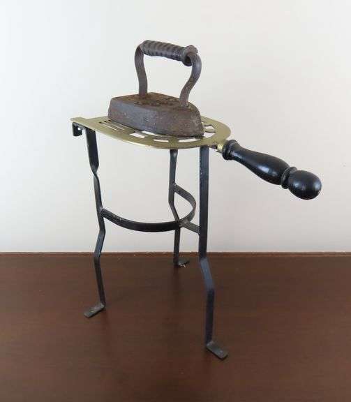 Antique Iron Stand / Rest with Sad Iron - GC5 Auctions