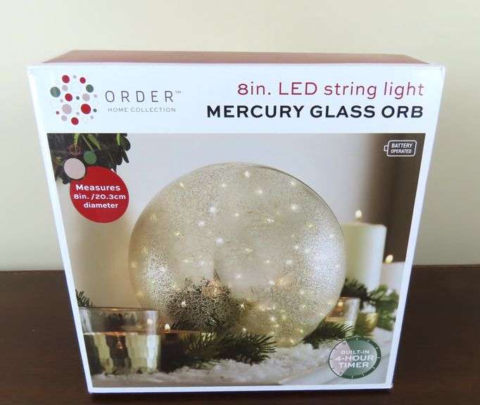 8" Mercury Glass LED Orb Holiday Décor - GC5 Auctions