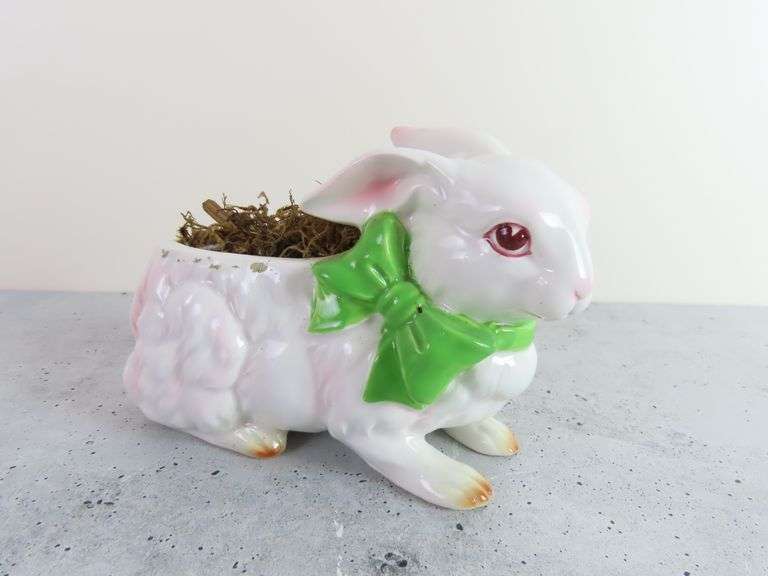 Vintage Ceramic Rabbit Planter - Made in Japan - GC5 Auctions
