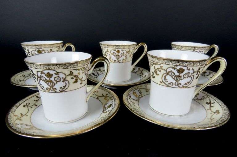 Lot of 5 Hand Painted "N417" Noritake Chocolate Cups & Saucers - GC5 ...