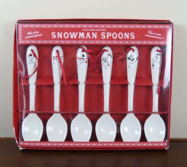 Box of Williams Sonoma Snowman Spoons - GC5 Auctions