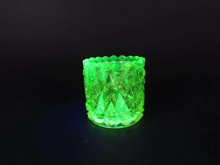 Victorian EAPG (Early American Pattern Glass) Uranium Toothpick Holder ...
