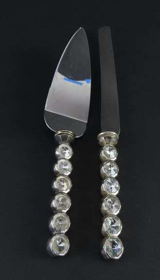 Jeweled Stainless Steel Cake Server & Bread Knife - GC5 Auctions