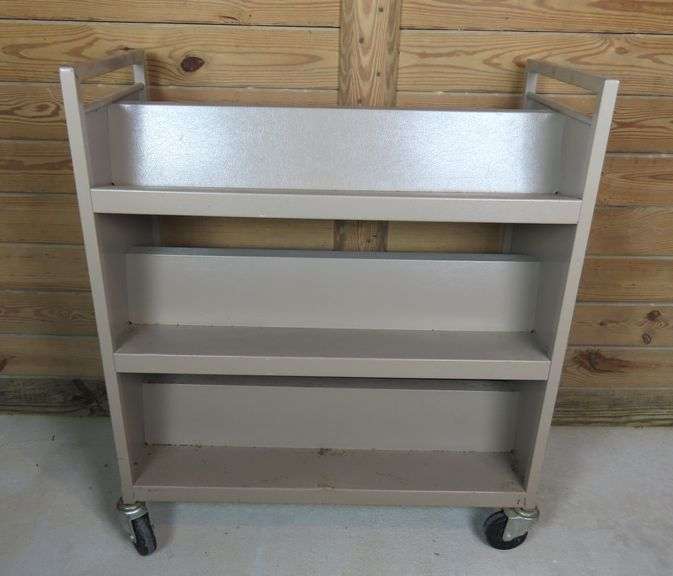 Rolling Metal Library Book Cart #2 - GC5 Auctions